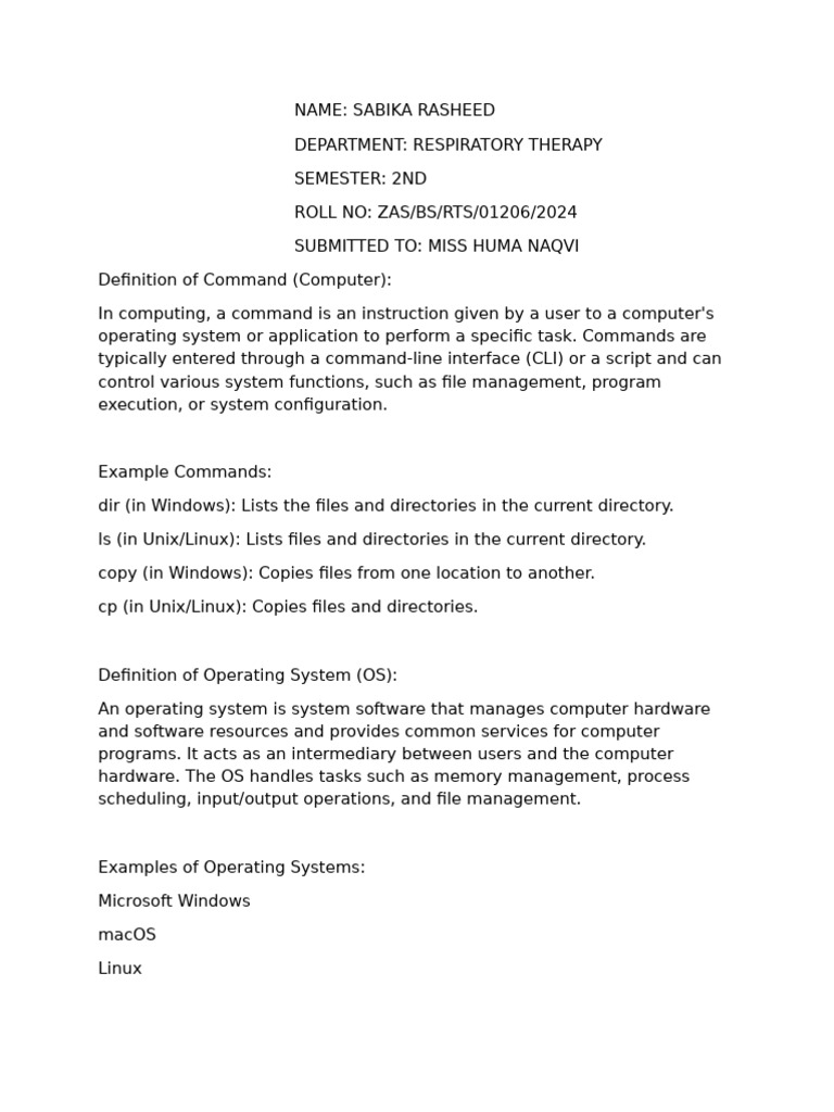 Computer Assignment 3 SABIKA | PDF | Computers