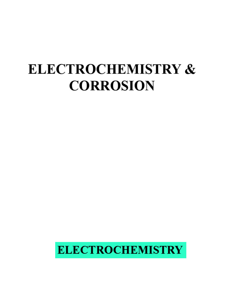 Electrochemistry & Corrosion | PDF