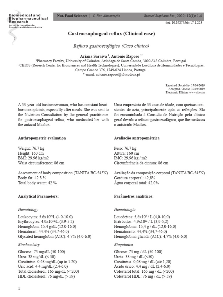 Gastroesophageal Reflux Clinical Case Refluxo Gast | PDF | Gastroenterologia