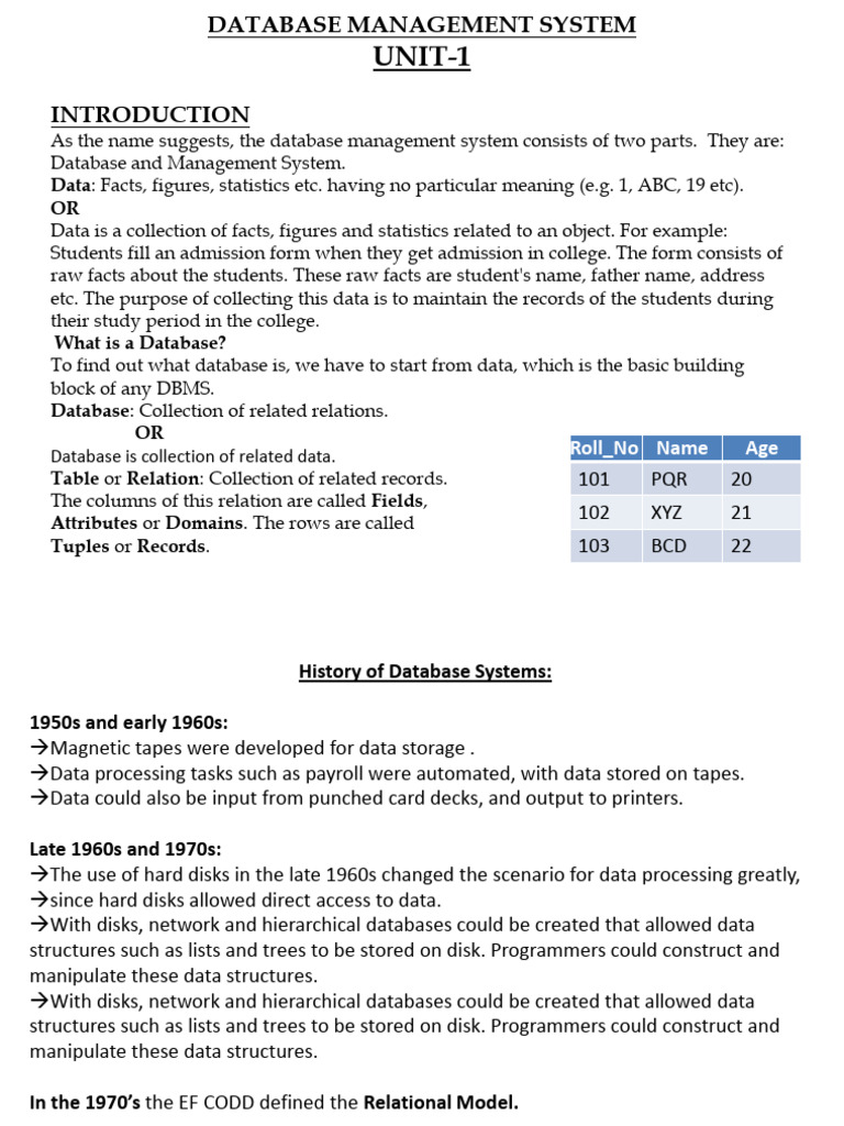 BCA - 5 - S301T - Unit 1 - MR - PRADEEP - BHANDARI | PDF | Databases | Conceptual Model