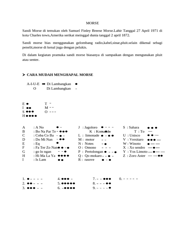 MORSE | PDF