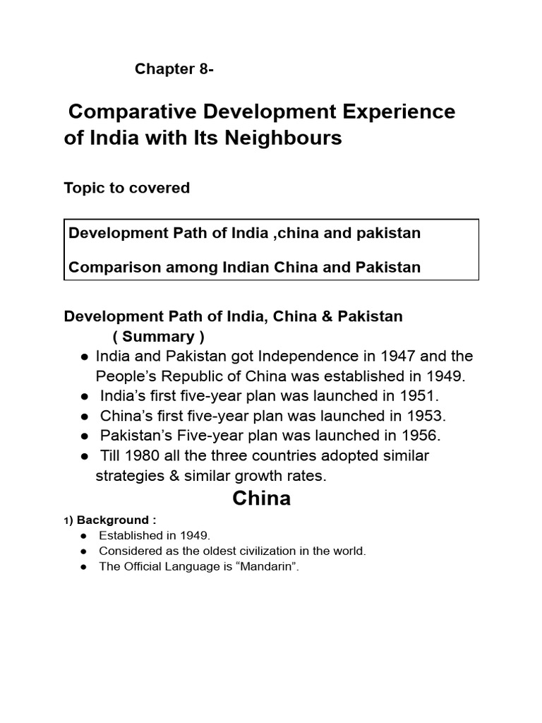 Final (2) CH - 3 India China Pakistan (IED) | PDF | Infant Mortality | Human Development Index