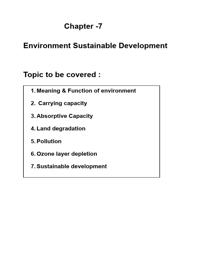 CH - 7 Final Environment and Sustainable Development (IED) | PDF | Climate Change | Atmosphere ...