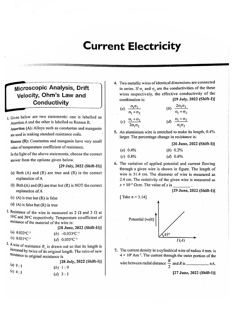 Current Electricity 20 Pages-1-10 | PDF
