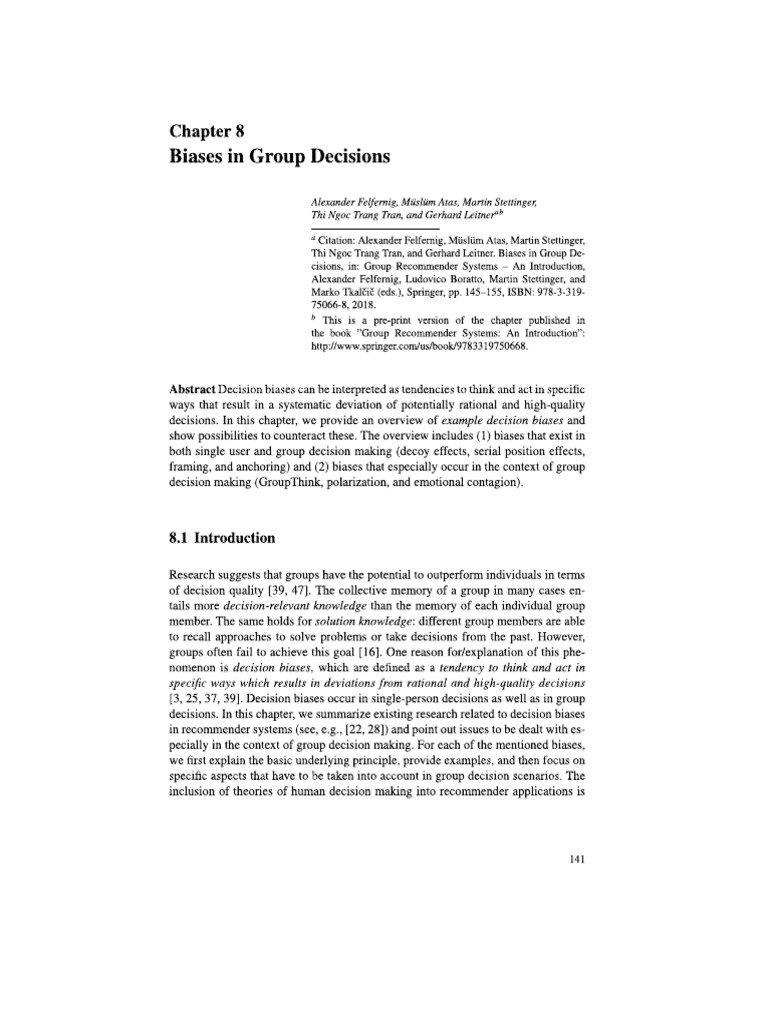 Biases in Group Decisions | PDF