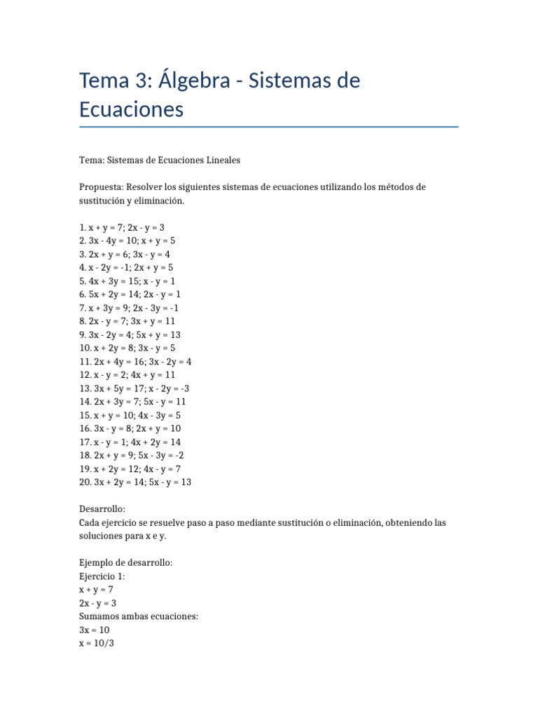 Algebra Tema 3 | PDF
