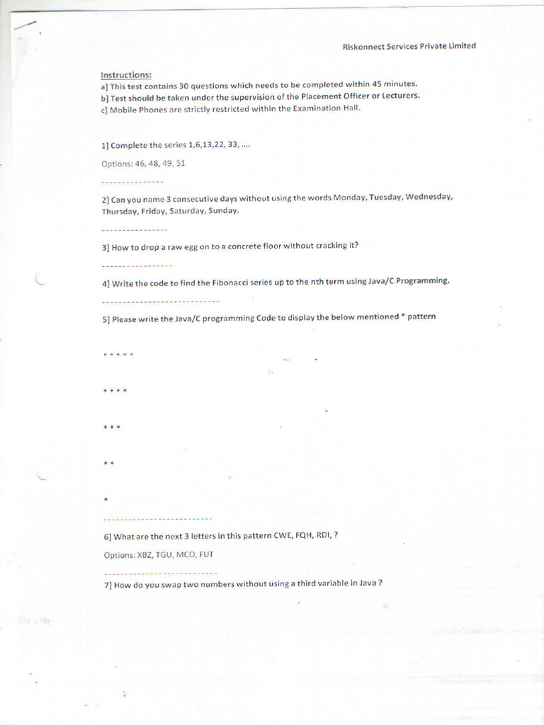 Riskonnect Old Question Paper - Riskonnect QB | PDF