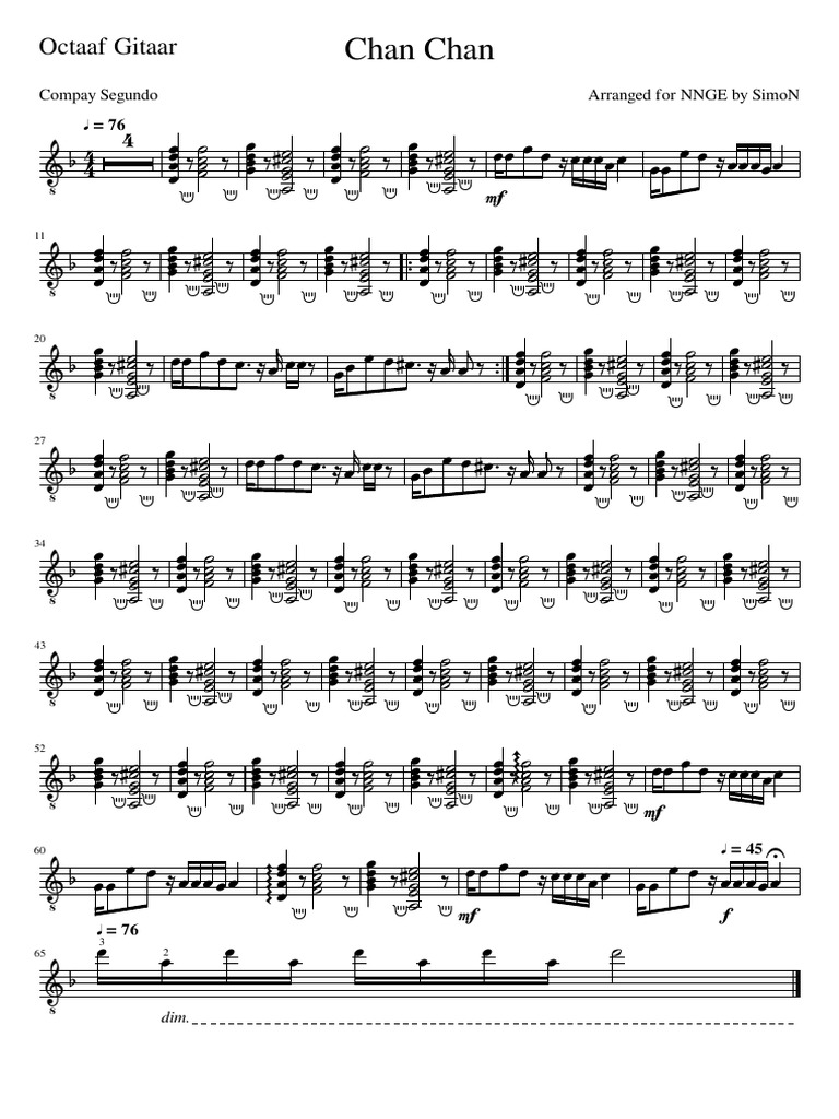 Chan Chan: Octaaf Gitaar | PDF | Spanish Language Music