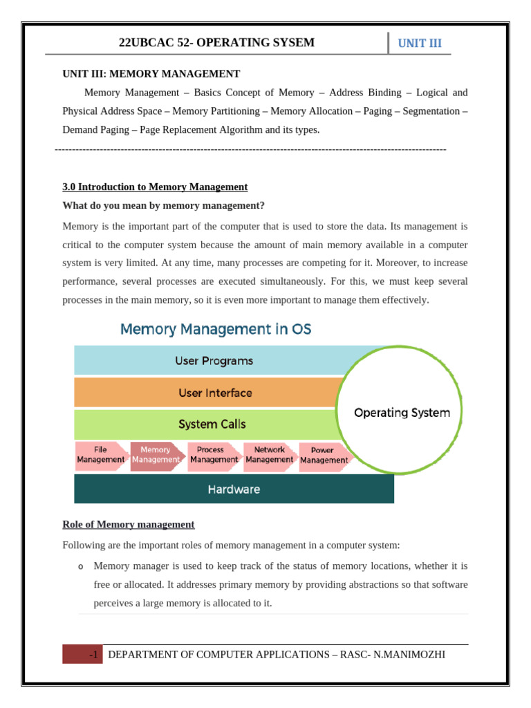 OS-UNIT_III | PDF | Process (Computing) | Computer Data Storage