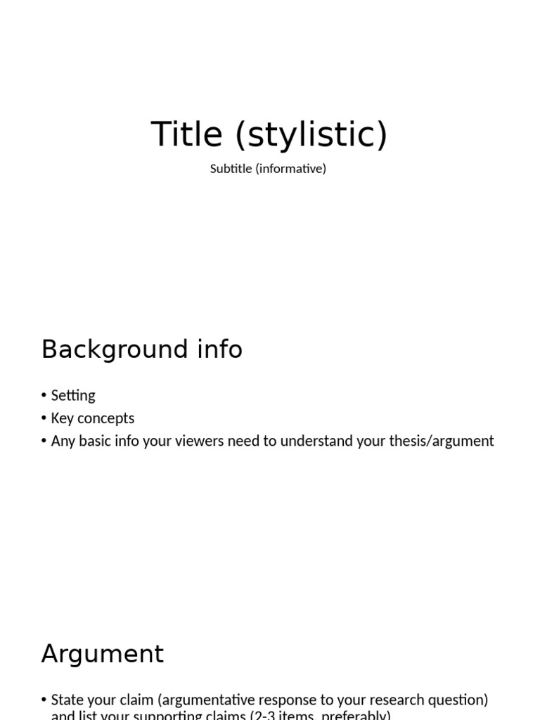 Argument Presentation Template | PDF