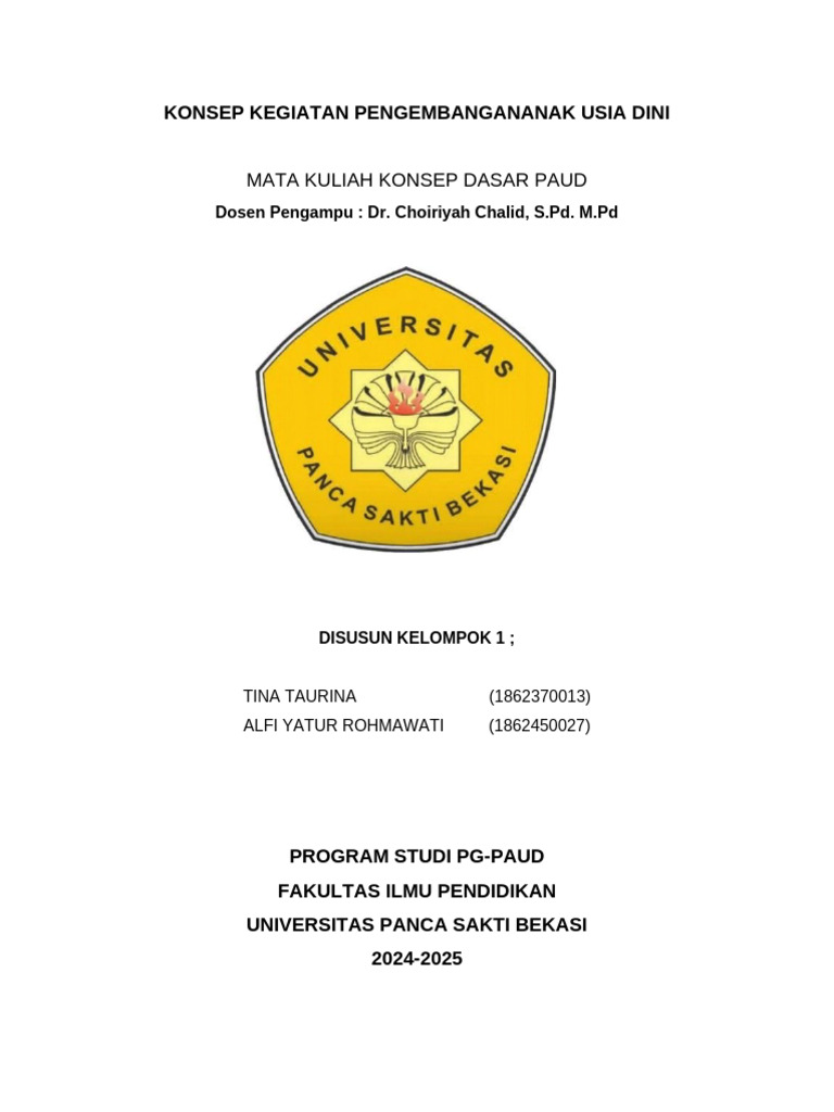 Makalah Konsep Dasar Paud Kel 1 | PDF