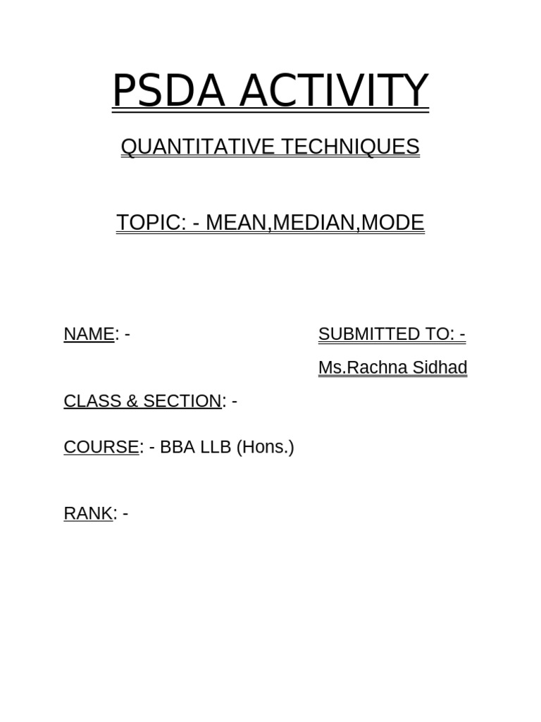 Psda Activity | PDF | Career & Growth