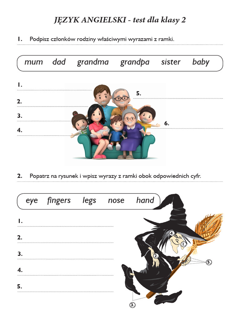 Jezyk Angielski Test Dla Klasy 2 | PDF