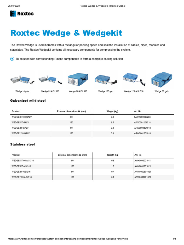 Roxtec Wedge & Wedgekit - Roxtec Global | PDF