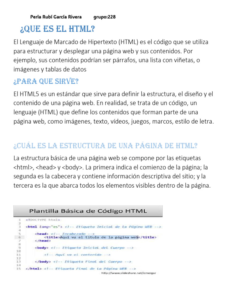 Estructura Básica HTML | PDF | Informática