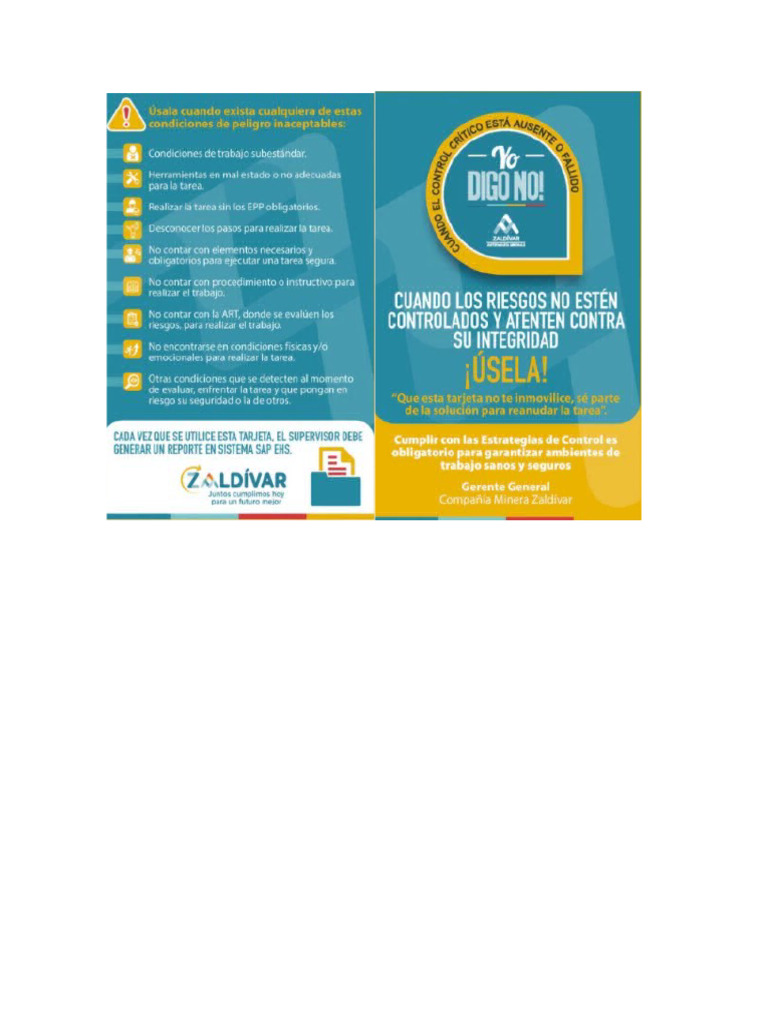 TARJETA YO DIGO NO | PDF