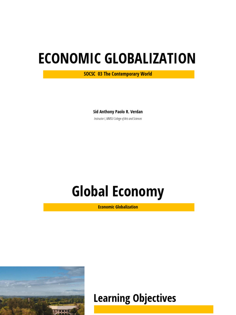 02 LCD Economic Globalization | PDF | Bretton Woods System | Gold Standard