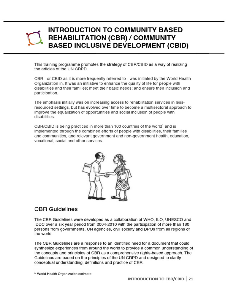 PM - C - Introduction To CBR - CBID - 171107 | PDF | Disability