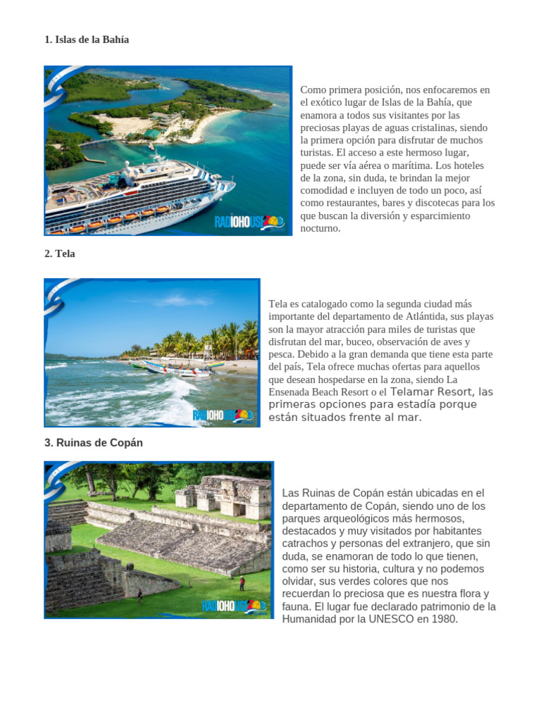 12 lugares turisticos | PDF | Honduras