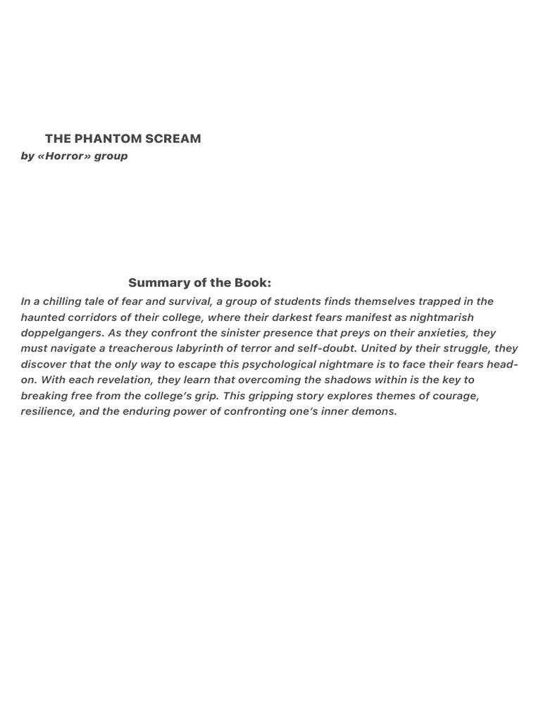 The Phantom Scream | PDF | Fear