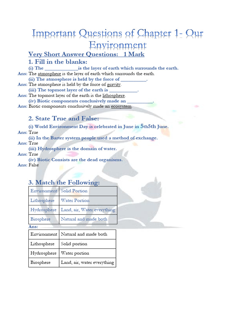 Our Environment (Class-7 Geography) | PDF | Natural Environment | Ecosystem