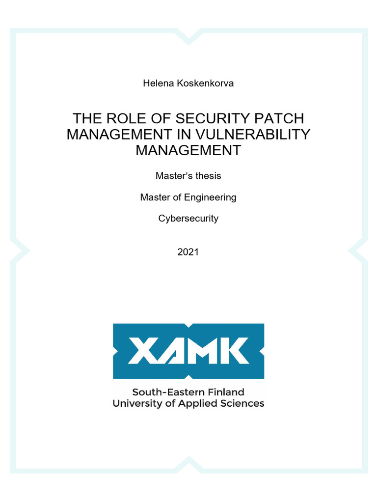 Security Patch Management | PDF | Vulnerability (Computing) | Risk ...