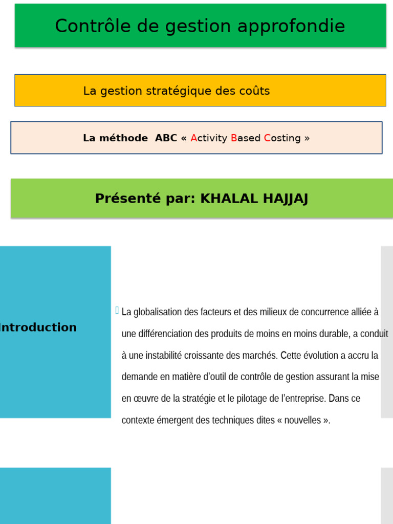 Méthode ABC en contrôle de gestion | PDF | Business | Coût