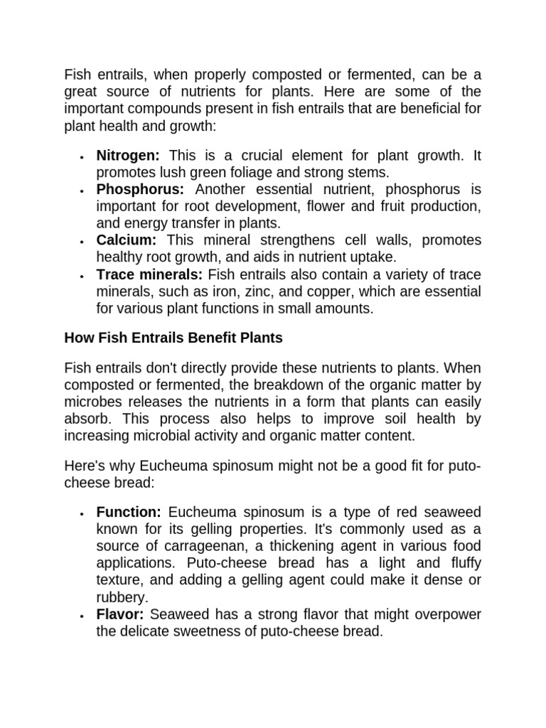 Fish Entrails and Eucheuma Spinosum - Extension | PDF | Breads | Flour