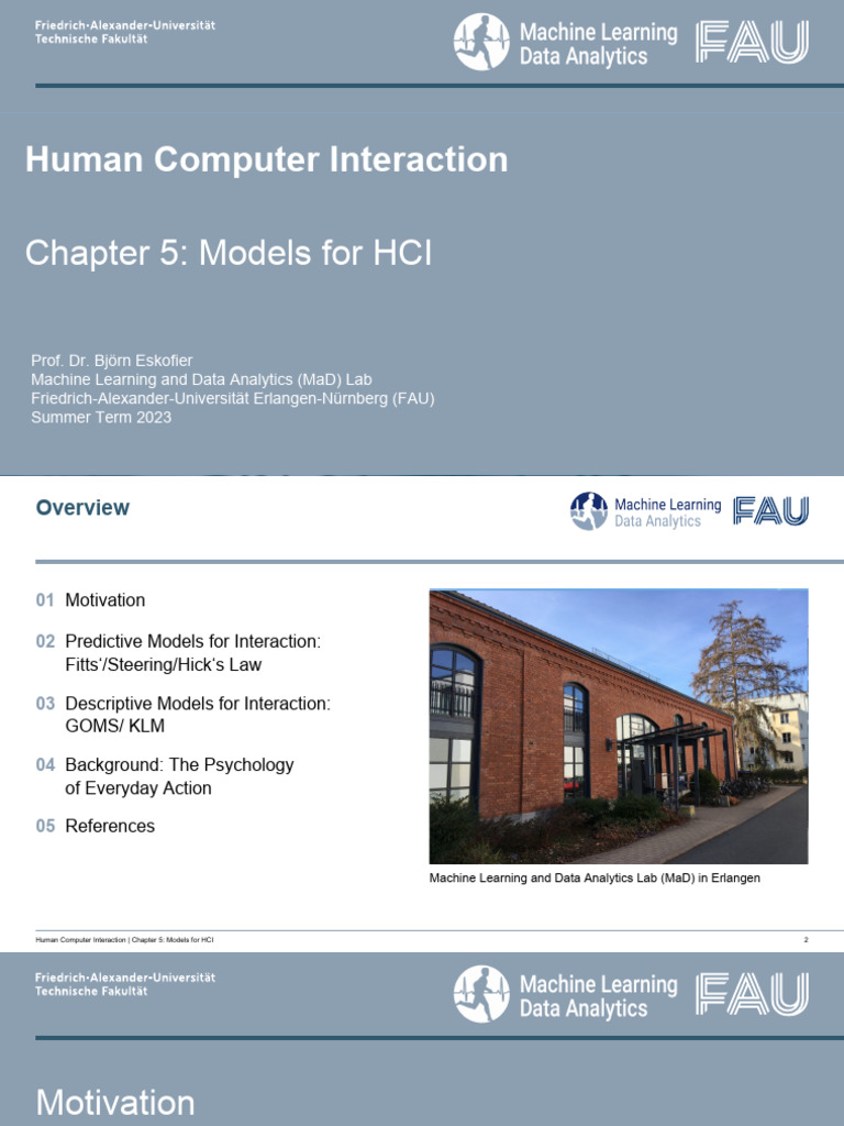 HCI SS 2023 05 Models of HCI | PDF | Human–Computer Interaction | Computer Science