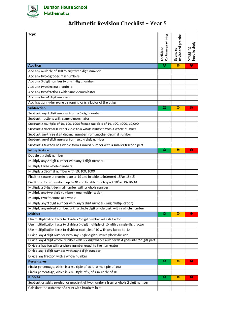 Revision 20notes 20 20year 205 20arithmetic Pdf Numbers