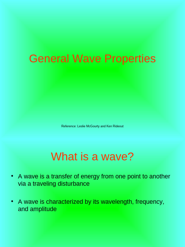 Lecture 5 - General Wave Properties | PDF | Electromagnetic Spectrum ...