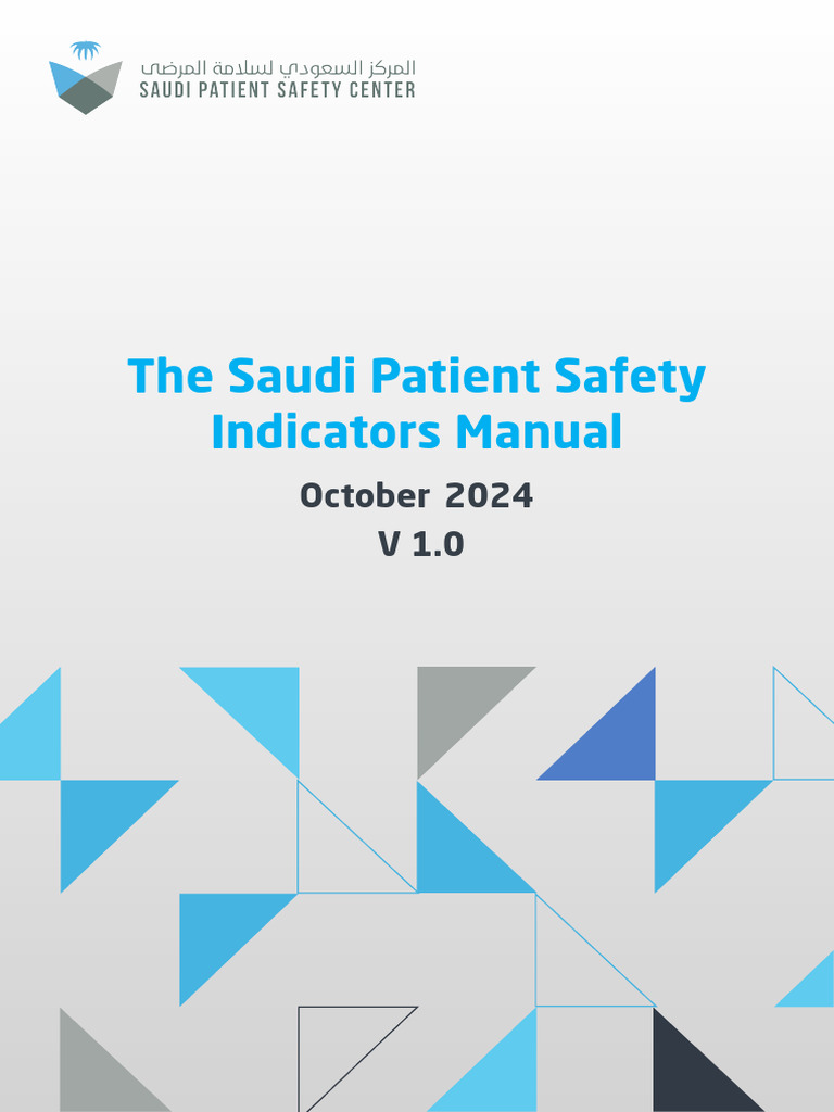 The Saudi Patient Safety Indicators Manual-1 | PDF | Patient Safety ...