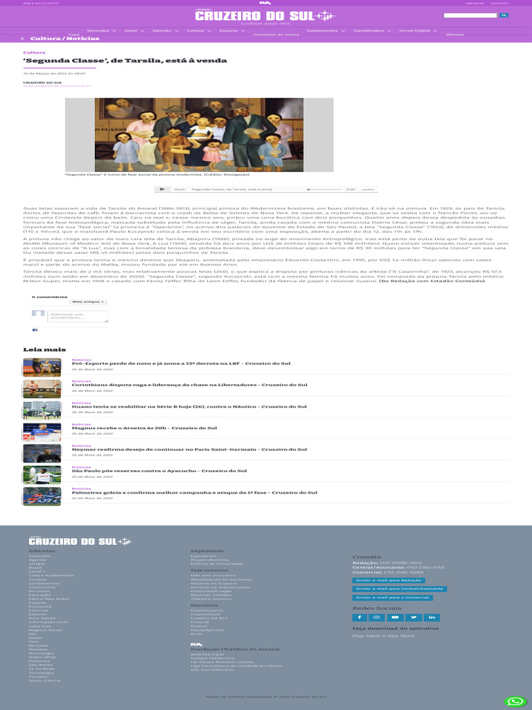 ‘Segunda Classe’, de Tarsila, está à venda | PDF