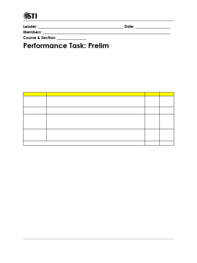 01 Performance Task 1 | PDF