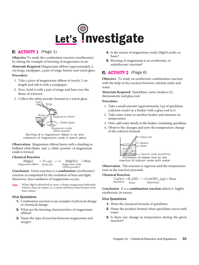 AIO 10th Science Ch. 1 Activity | PDF | Precipitation (Chemistry ...