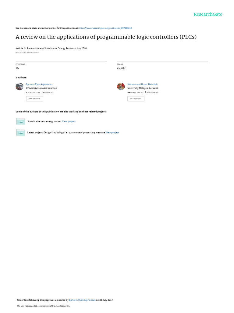 Alphonsus et Abdullah - 2016 - A review on the applications of programmable logic | PDF ...