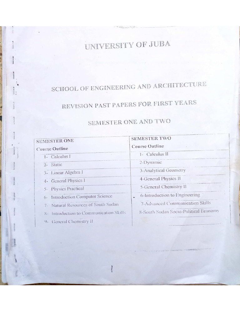 SEA Past Papers Semester1 and 2 | PDF