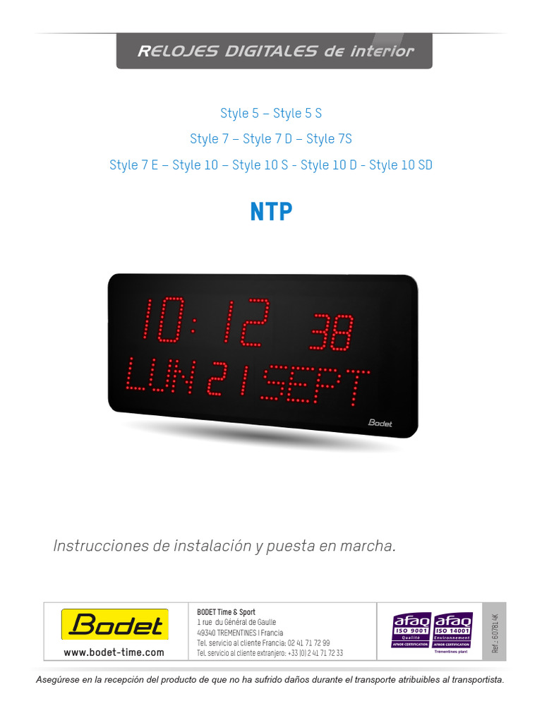 Manual Reloj Digital Style 5 5S 7 7D 7E 7S 10 10S 10D 10SD NTP | PDF | Dirección IP | Servidor ...