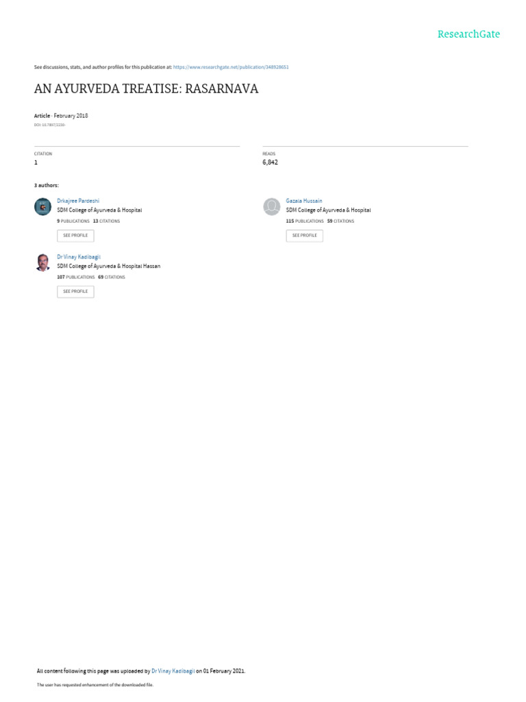 An Ayurveda Treatise: Rasarnava: February 2018 | PDF | Ayurveda | Moksha