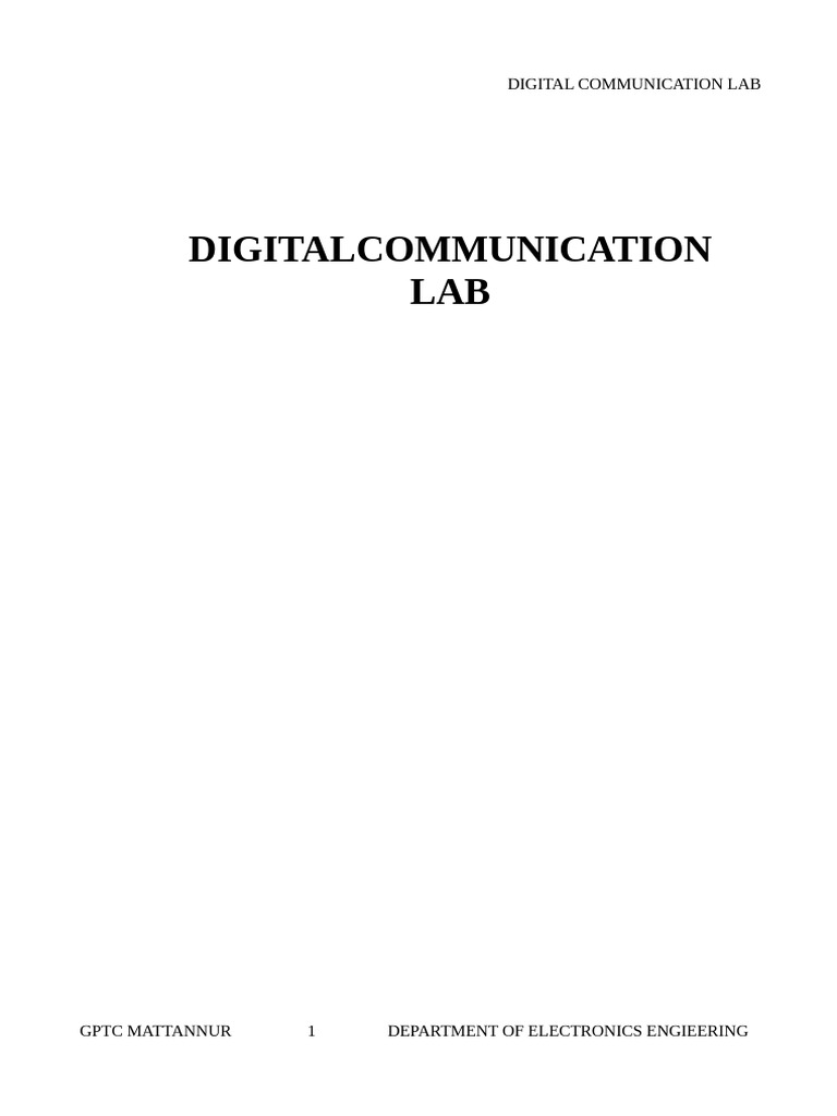 Digital Communication Lab Manual - Updated | PDF | Modulation | Detector (Radio)