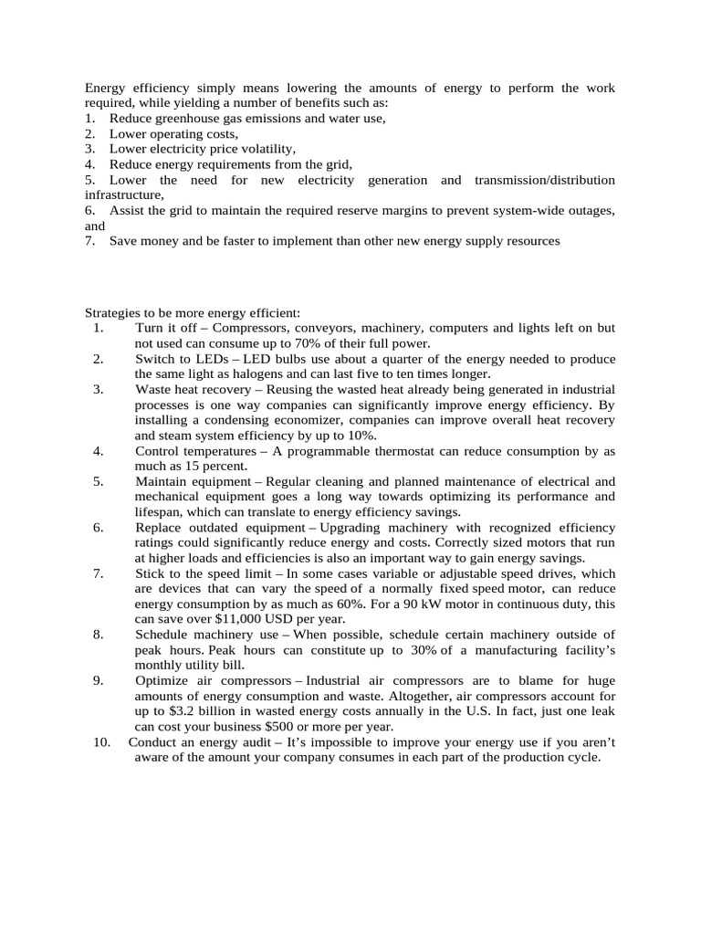 Imapartace of Energy Efficiency | PDF | Efficient Energy Use | Electrical Grid