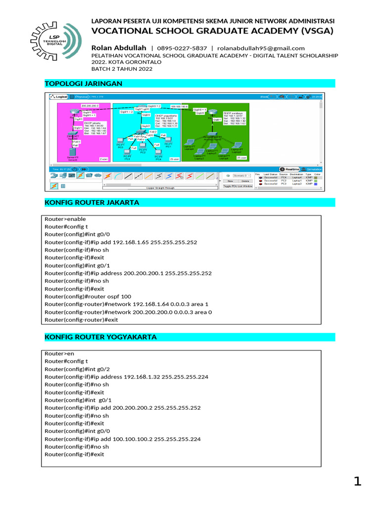 Hasil - Laporan - Rolan Abdullah | PDF | Internet Protocols | Computer Engineering