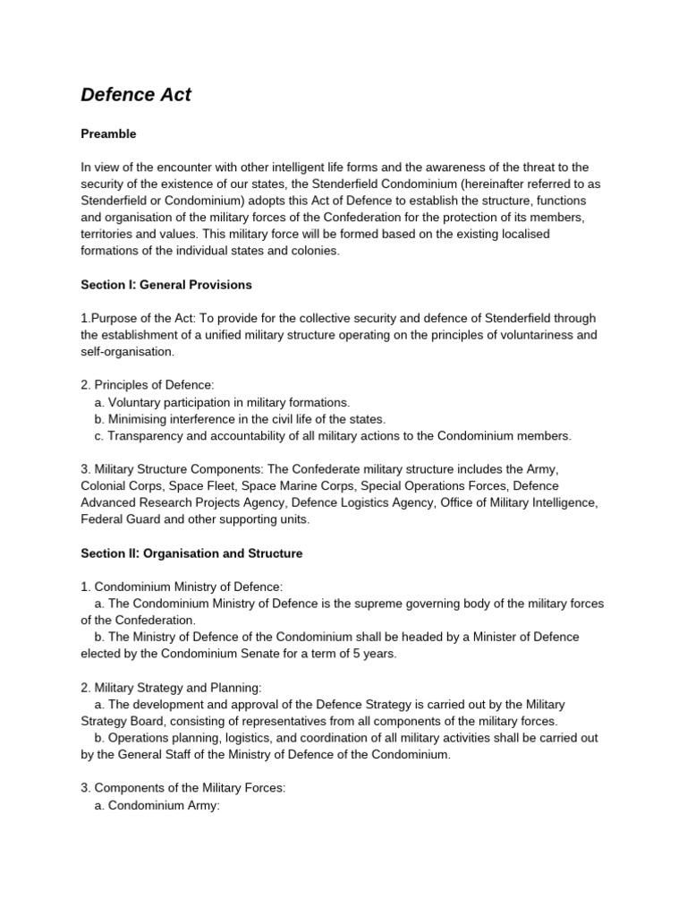 Defence Act | PDF | Military | United States Armed Forces