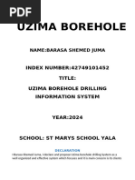 Uzima Borehole Drilling System Overview | PDF | Inventory | Employment