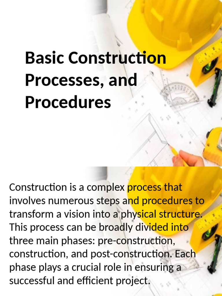 Basic Construction Processes and Procedures | PDF | Building | Wall