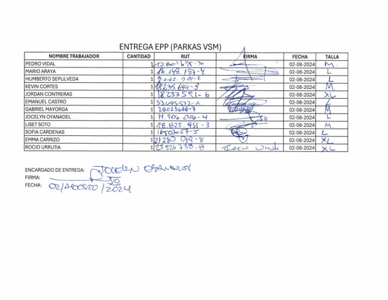 Lista Entrega Epp | PDF