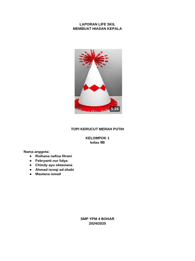 Laporan Topi Kerucut 2 | PDF