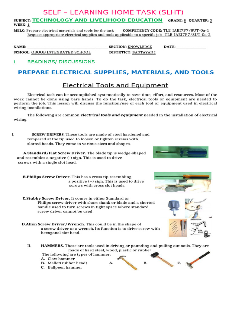 TLE 8-EIM (Exploratory) -W1 | PDF | Electrical Wiring | Electrical Connector