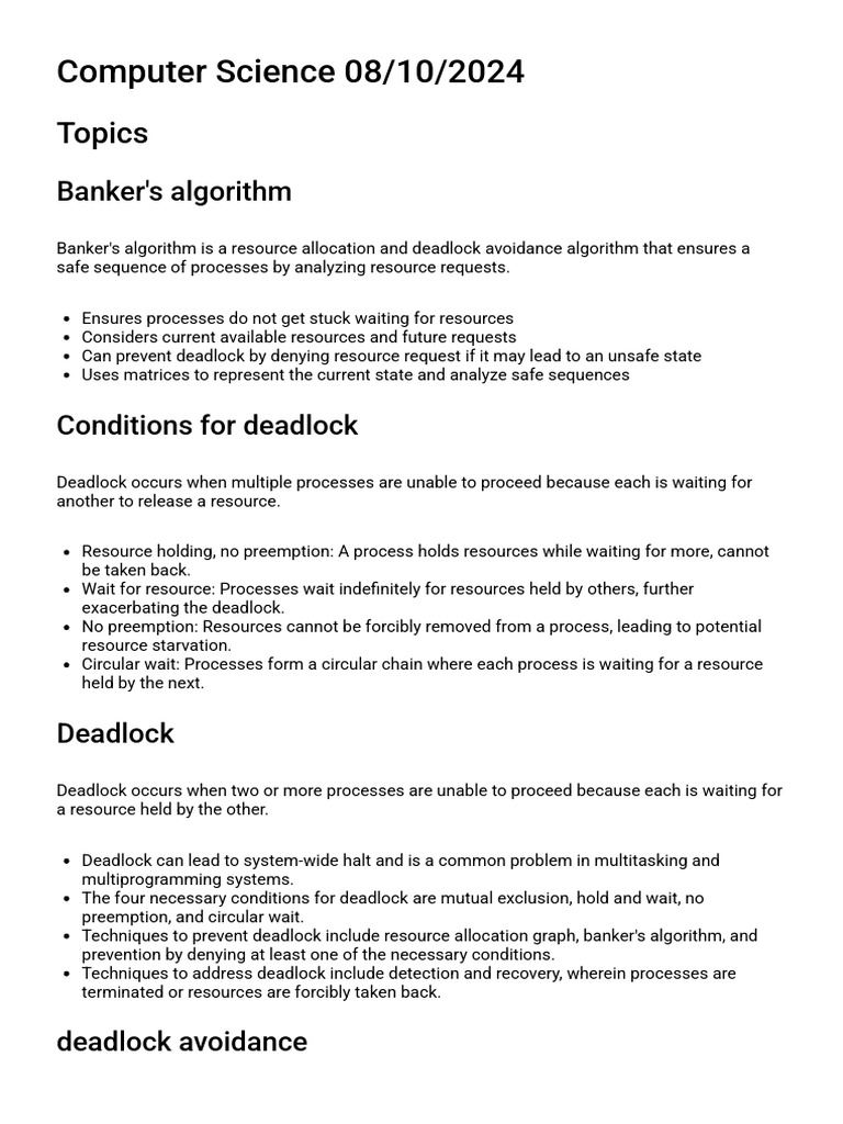 ComputerScience08102024 StudyGuide | PDF | Process (Computing) | Computing