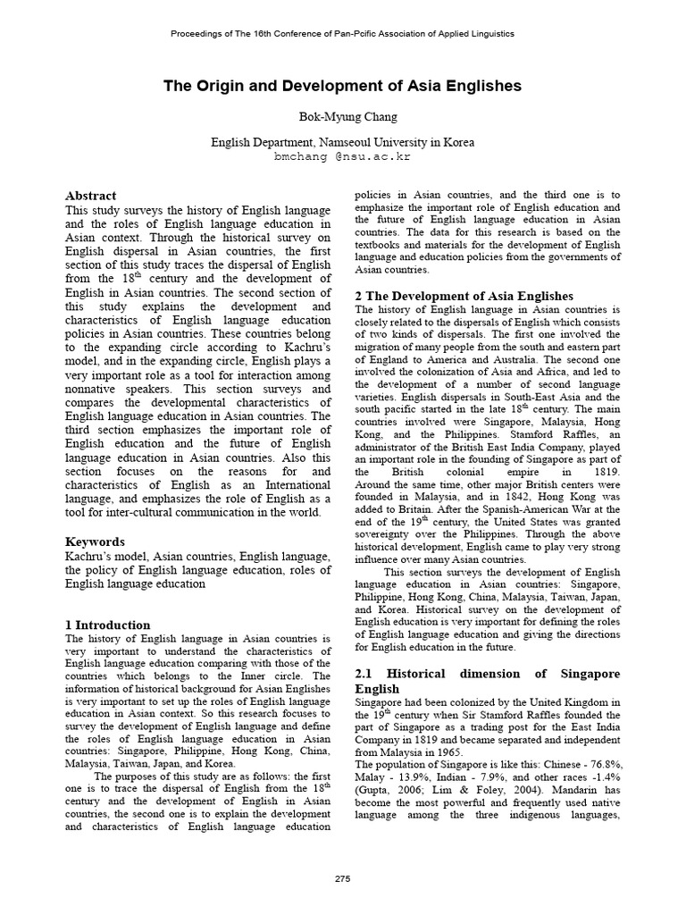 The-Origin-and-Development-of-Asia-Englishes | PDF | Standard Chinese ...